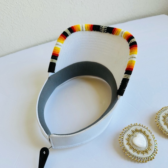 adidas | Jewelry | Handmade Beaded Earrings Adidas Visor Hat Bundle Set ...